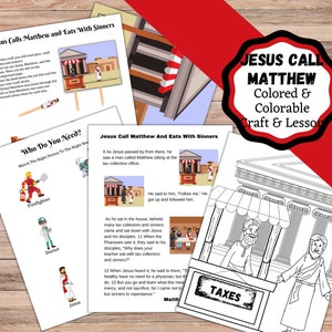 Printable Bible Craft for Jesus Calling Matthew the Tax Collector and ...