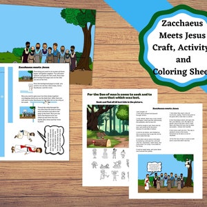 Printable Zacchaeus Bible Story Craft, Coloring, and Activity Sheets ...