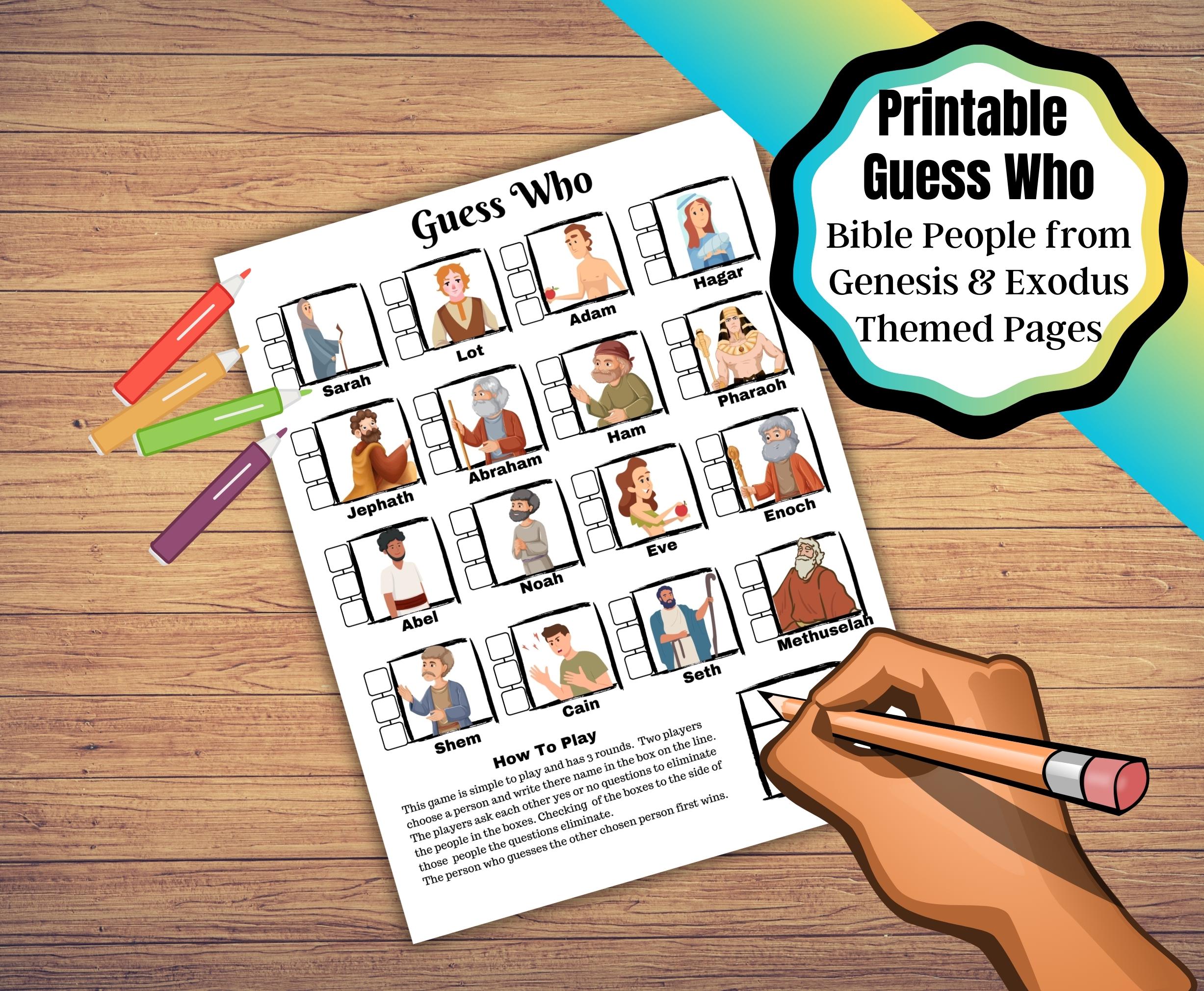 Printable Guess Who Game Pages. Guess Who Bible Persons Games. Bible ...