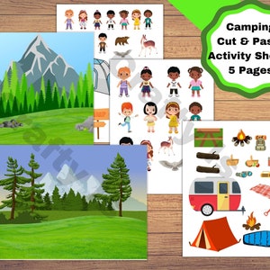 Camping Printable Cut and Paste Activities for Kids. - Etsy