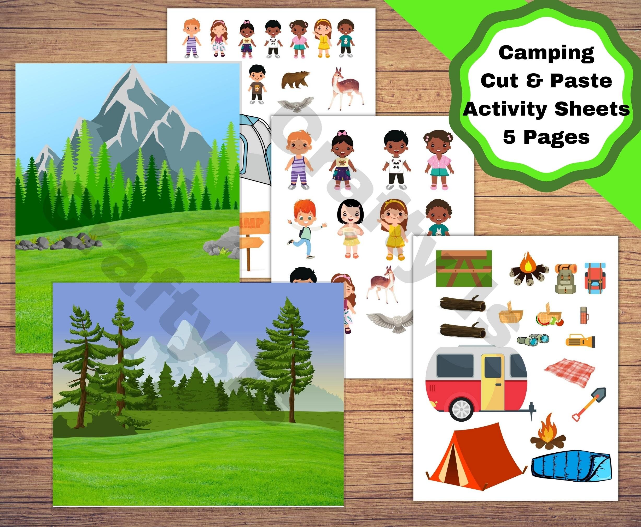 Camping Printable Cut and Paste Activities for Kids. - Etsy