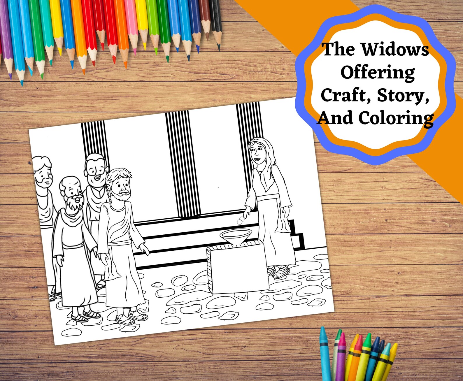 The Widows Offering, Printable Bible Lesson, Craft, Coloring, and Story ...