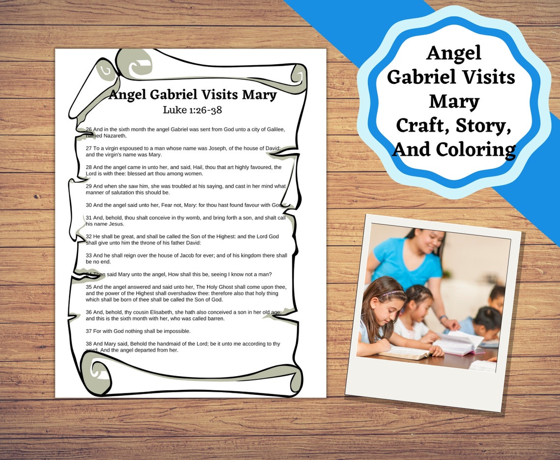 An Angel Visits Mary, Printable Birth of Christ, Mary Being Visited by ...