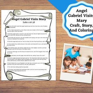 An Angel Visits Mary, Printable Birth of Christ, Mary Being Visited by ...