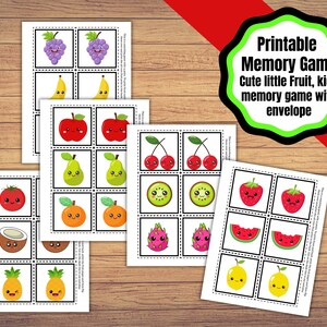Printable Cute Fruit Kids Memory Game. Printable Memory Game for Kids ...