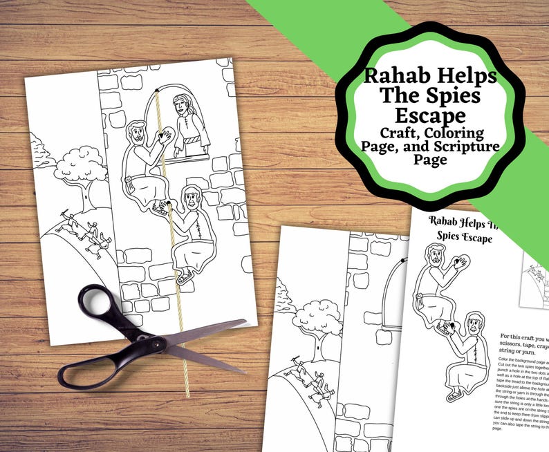 Rahab Helps the Spies Escape. Colored and Colorable Craft With ...