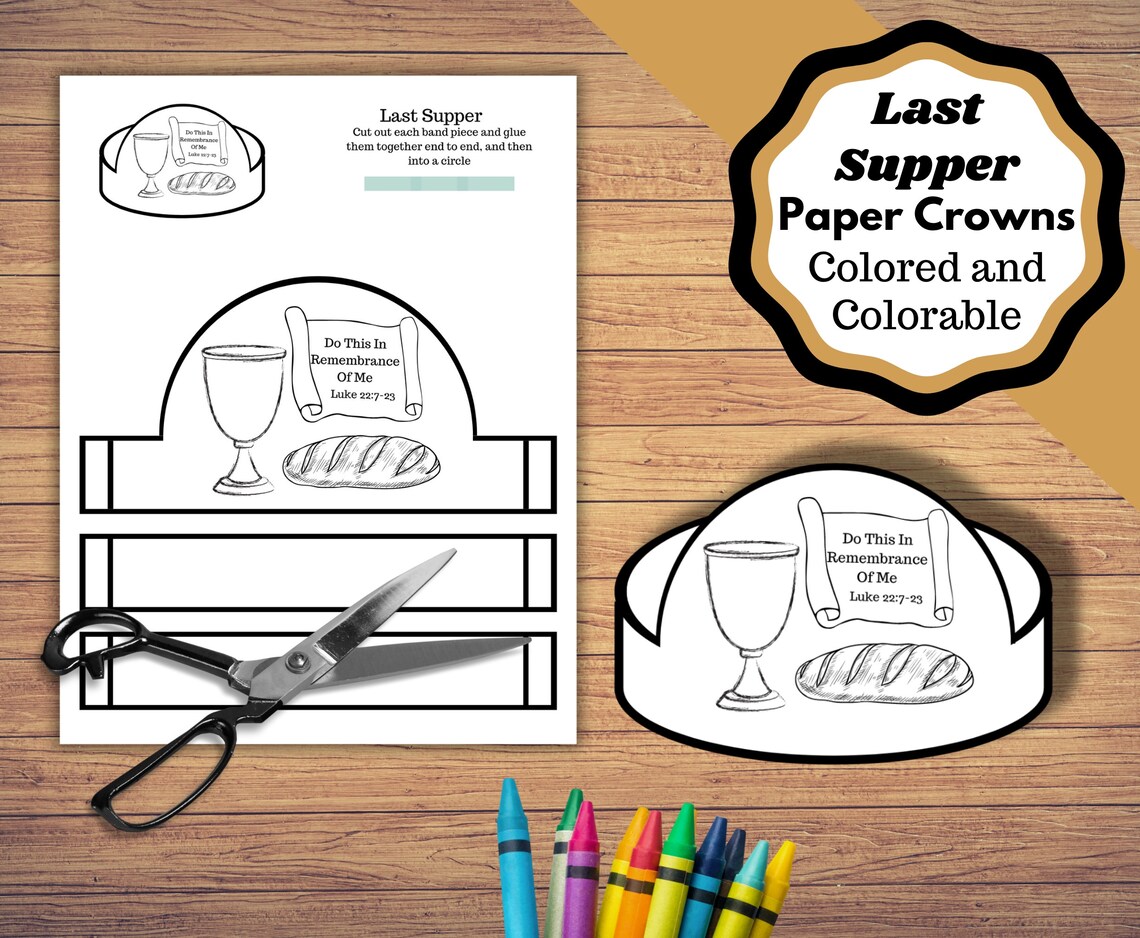 Printable Paper Crowns for the Last Supper. Last Supper Teaching Kids ...