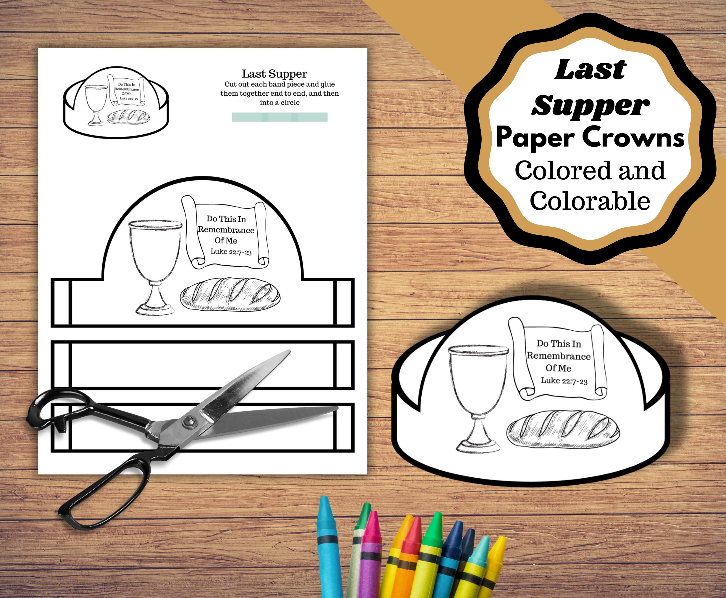 Printable Paper Crowns for the Last Supper. Last Supper Teaching Kids ...