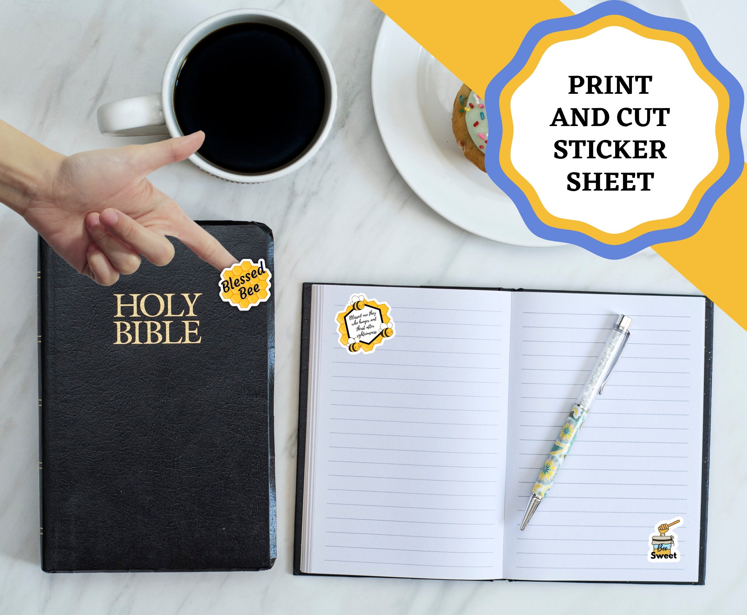 Beatitude Print and Cut Stickers. Beatitude Christian Stickers. Print ...