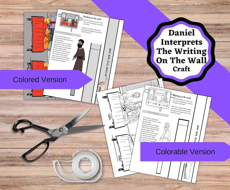 Printable Daniel Interprets the Writing on the Wall Activity Set ...