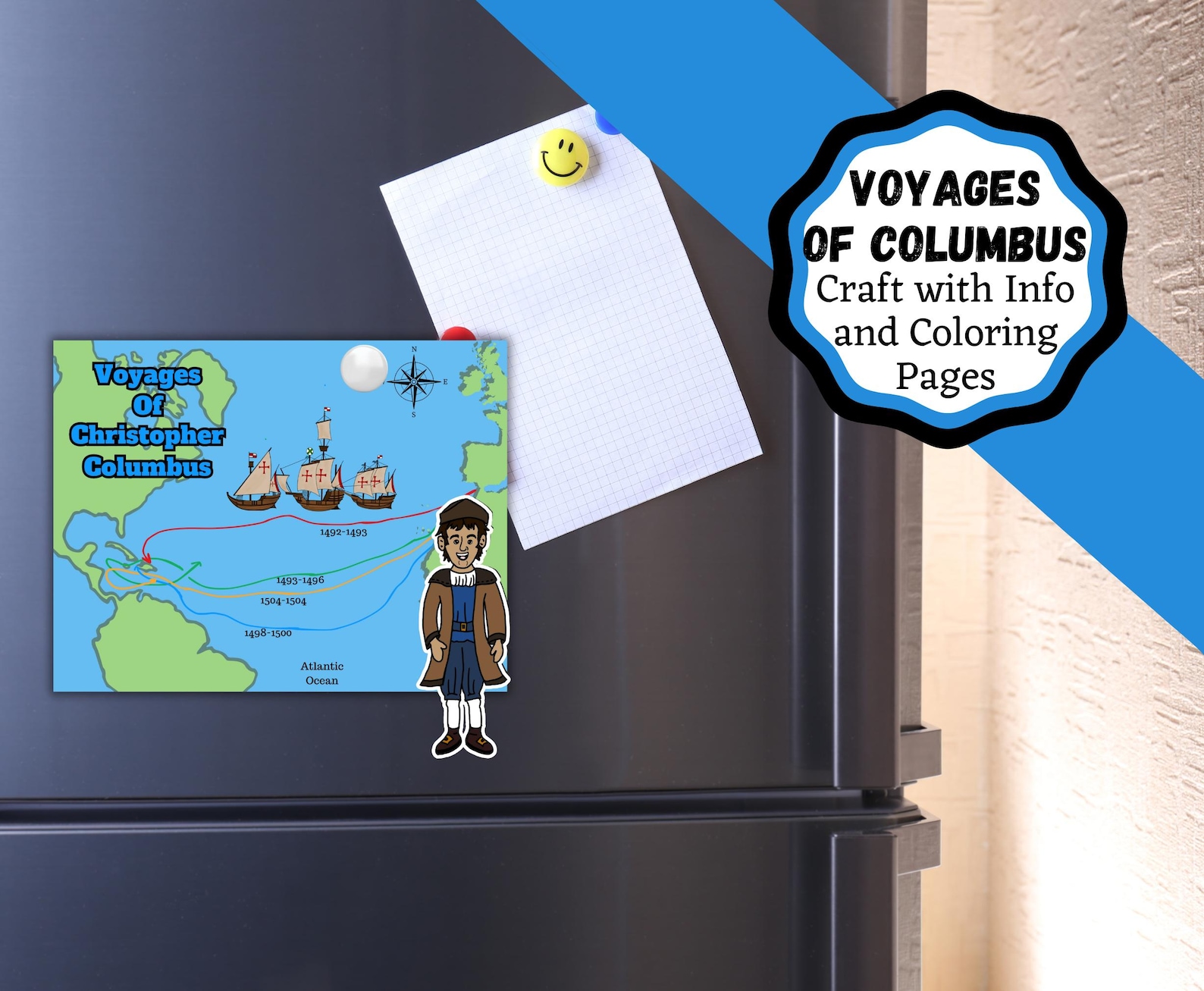 Columbus Day Kids Craft With Info Page and Coloring Page. Columbus Day ...