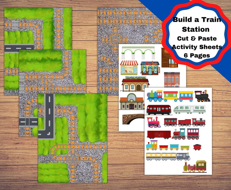 Build a Train Yard, Printable Paper Trains With Railroads. Train Craft ...
