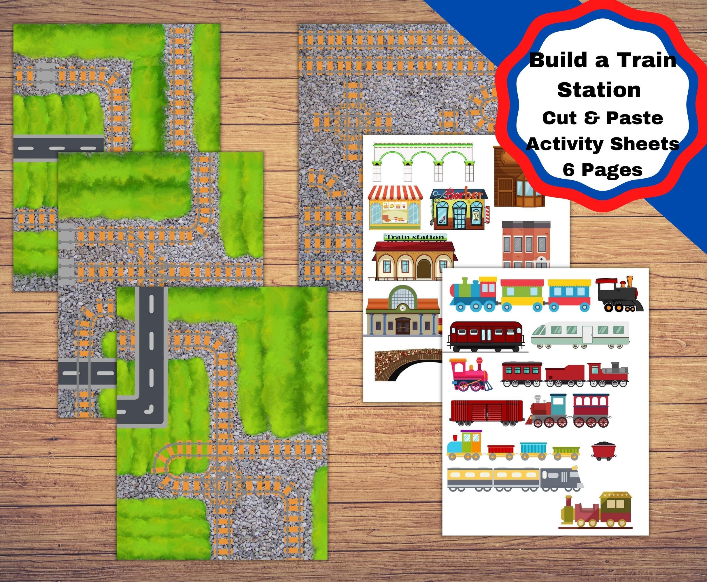 Build a Train Yard, Printable Paper Trains With Railroads. Train Craft ...