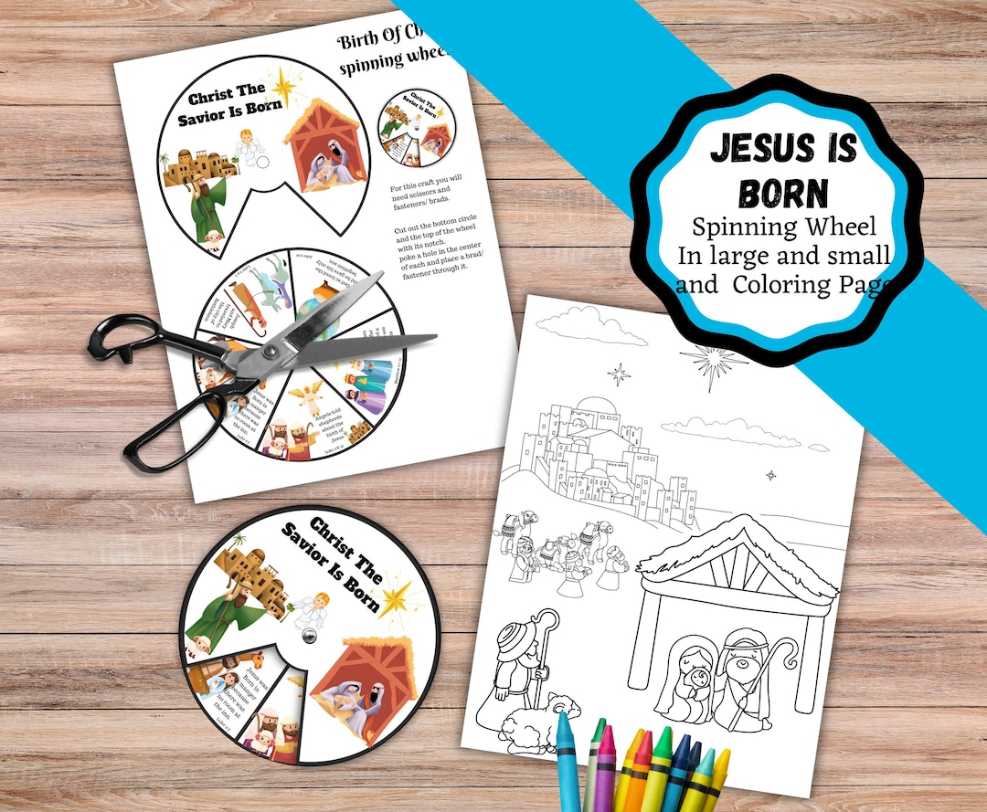 Printable Nativity Story Wheel Craft. Large and Small Spinning Wheel ...
