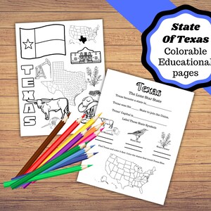 Texas State Printable Coloring and Worksheets, Learn About Texas, Texas ...