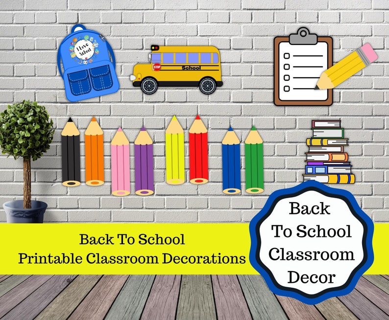Back to School Printable Classroom Decorations, Colored Pencil ...