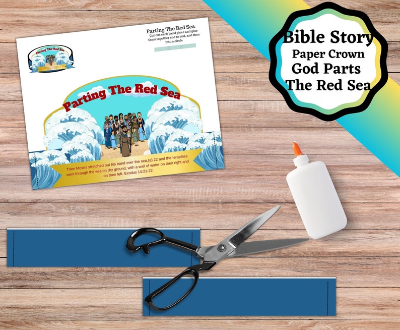 Printable God Parts the Red Sea Paper Crown. Bible Story Moses and the ...
