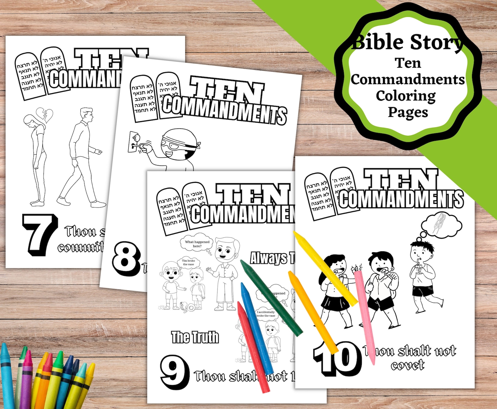 Printable Coloring Pages for Each of the 10 Commandments. Ten ...