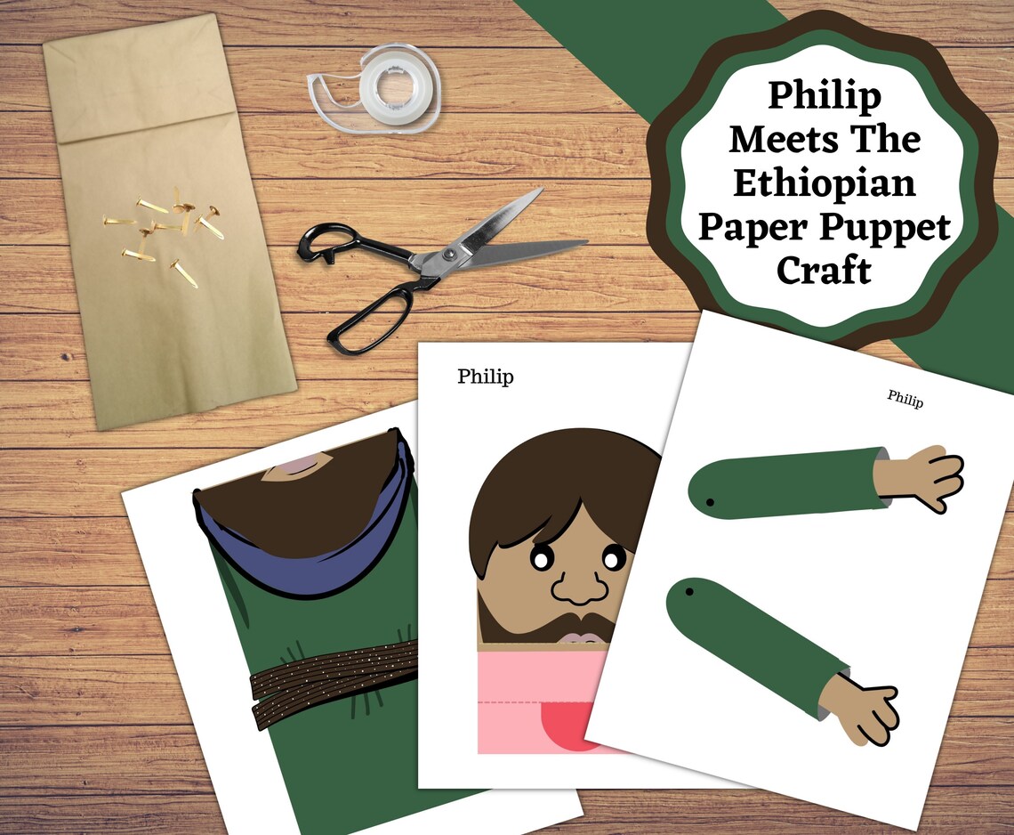Printable Paper Puppets for the Bible Story of Philip and the Ethiopian ...