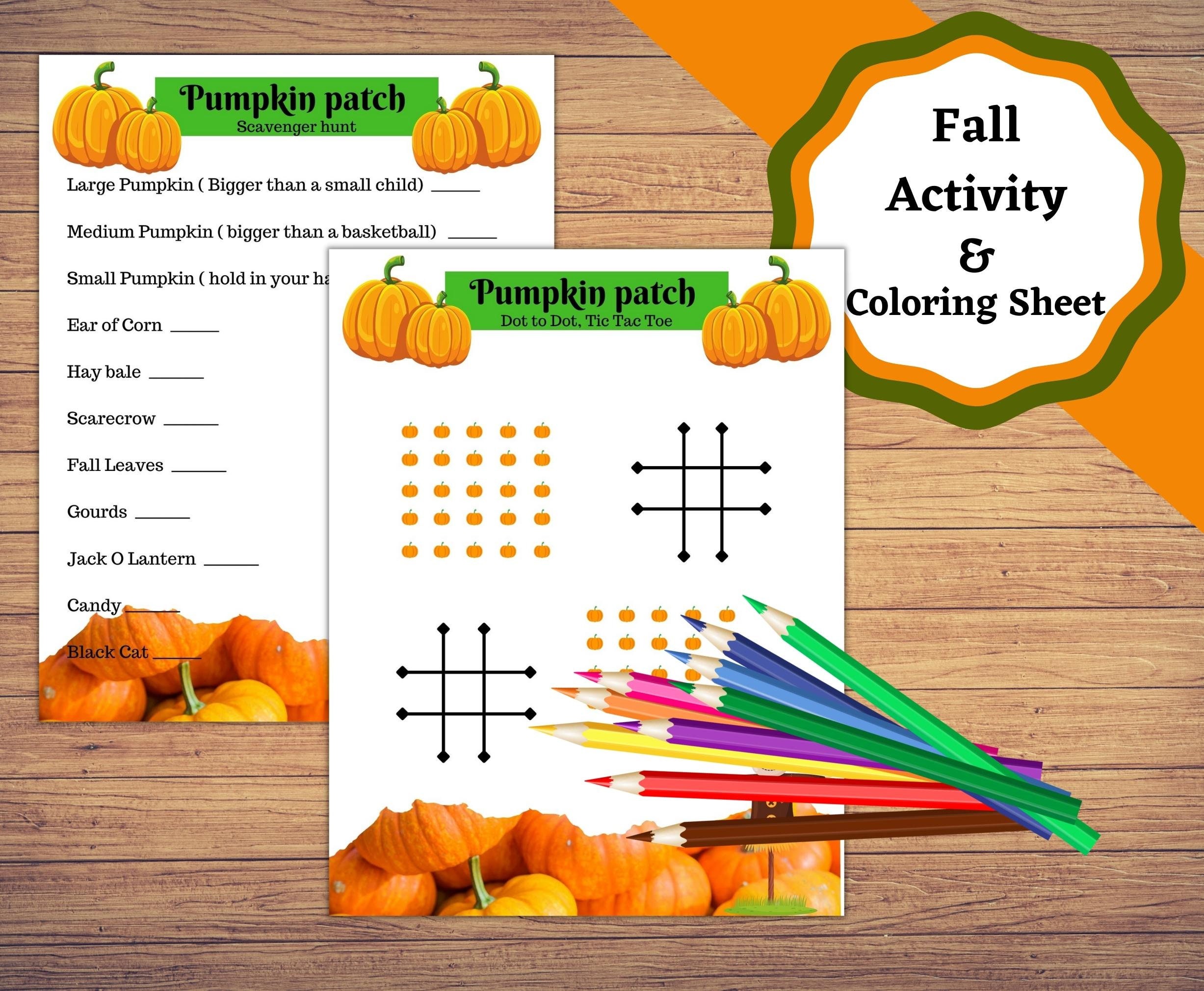 Pumpkin Patch Printable Fall Activity Sheets, Fun Kids Pages for Fall ...