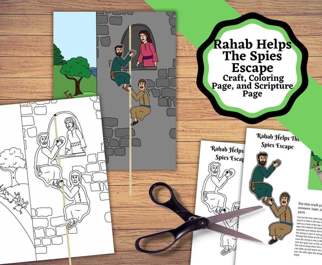 Rahab Helps the Spies Escape. Colored and Colorable Craft With ...