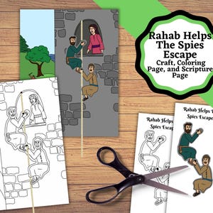 Rahab Helps the Spies Escape. Colored and Colorable Craft With ...