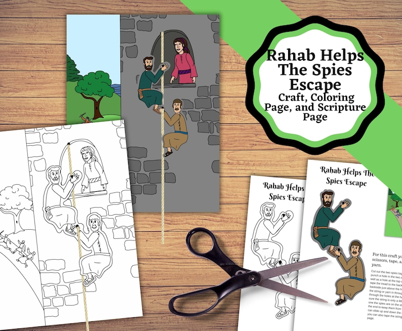 Rahab Helps the Spies Escape. Colored and Colorable Craft With ...