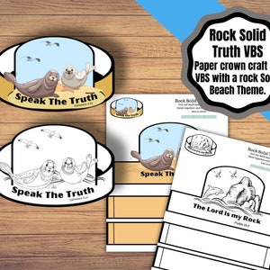 Printable Paper Crown VBS, Rock Solid Truth, at the Beach Theme ...