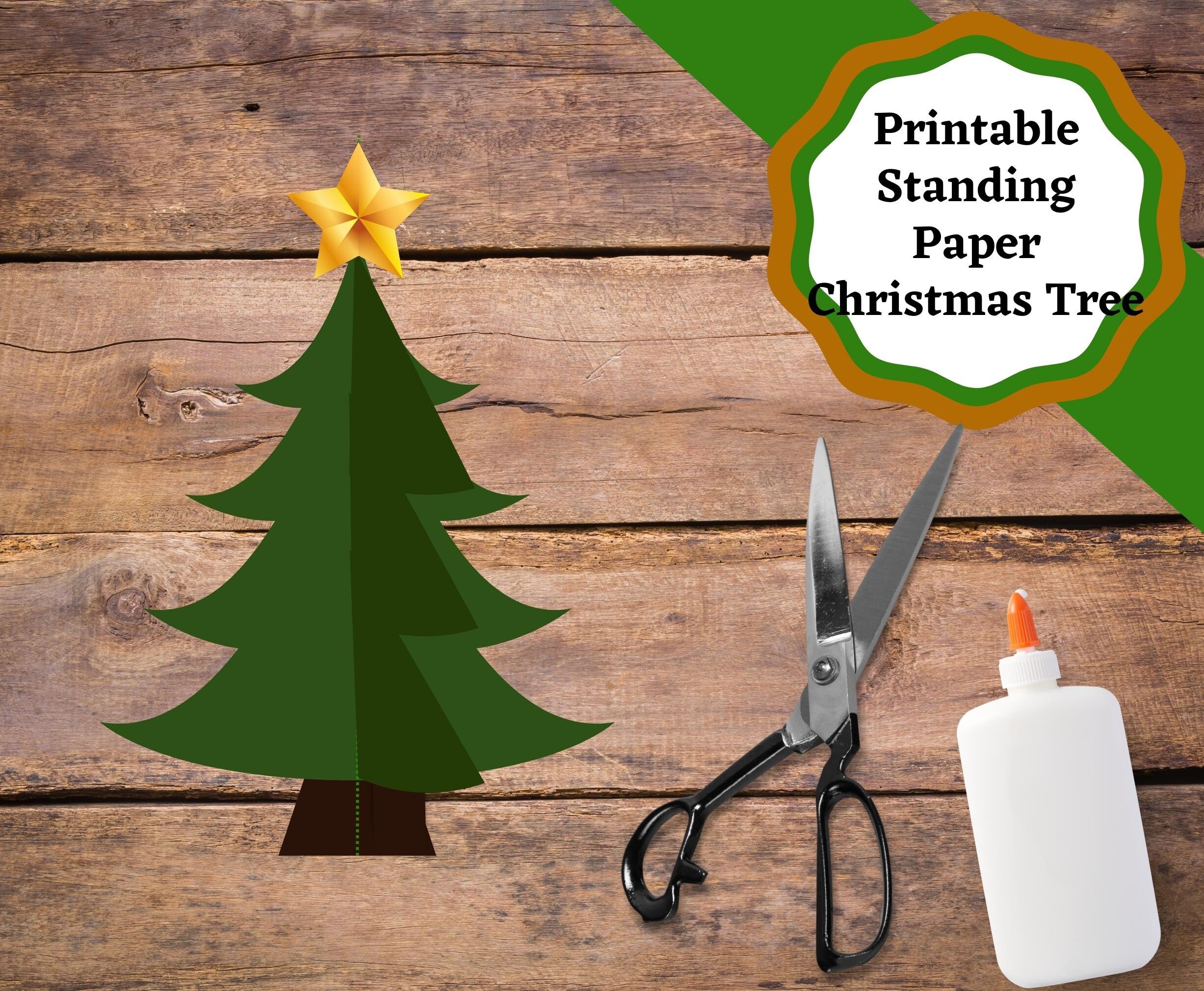 Standing Paper Christmas Tree, Printable Christmas Tree Table Topper ...