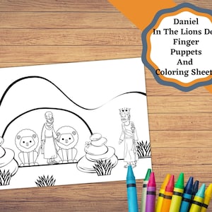 Daniel in the Lions Den, Printable Finger Puppets and Coloring Sheet ...