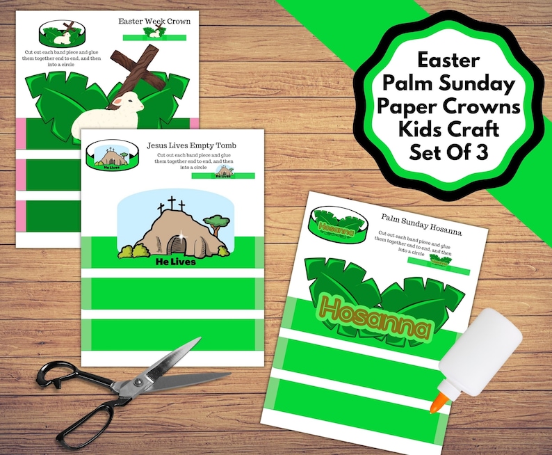 Printable Easter and Palm Sunday Paper Crowns for Kids, Paper Crown ...