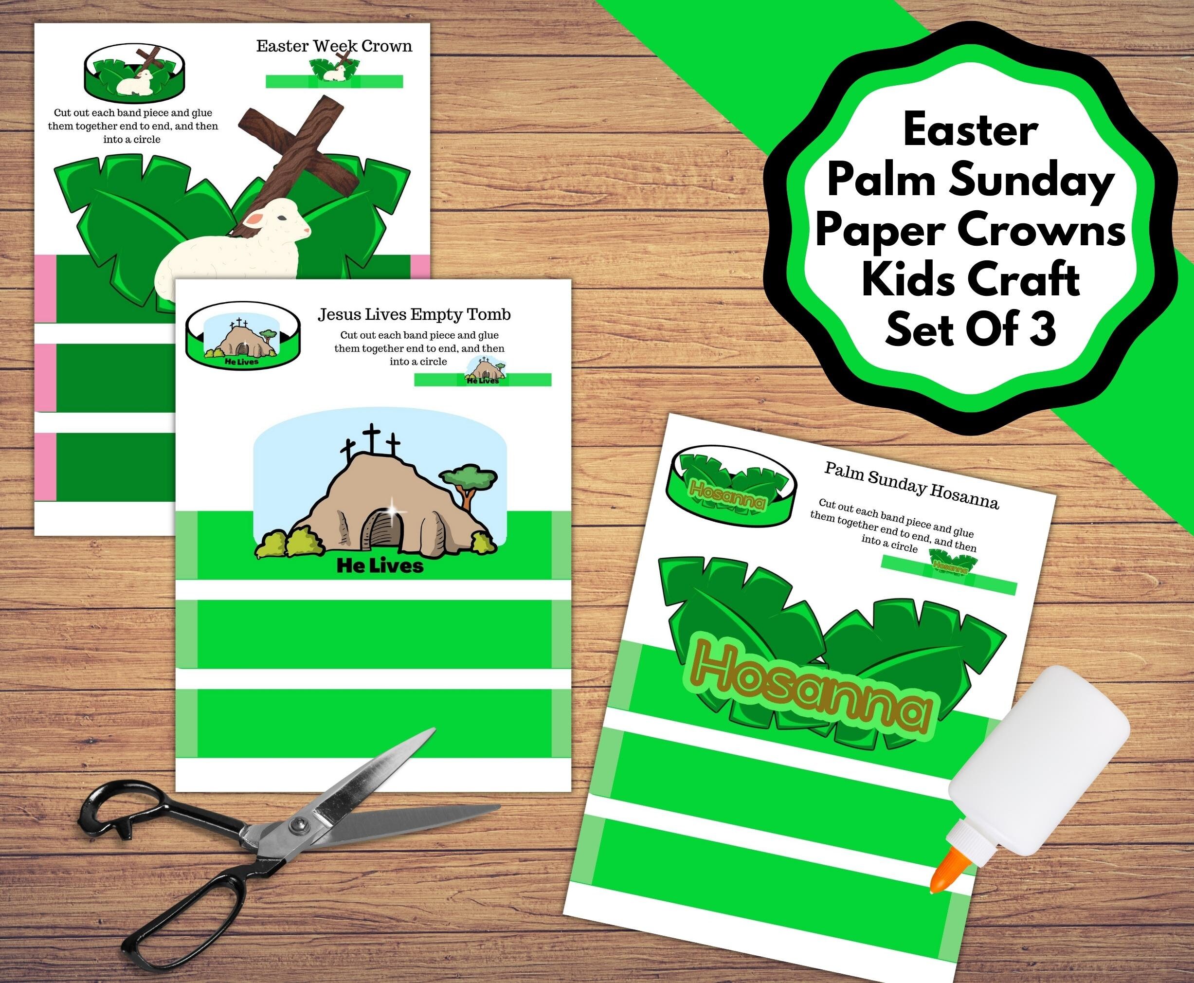 Printable Easter and Palm Sunday Paper Crowns for Kids, Paper Crown ...