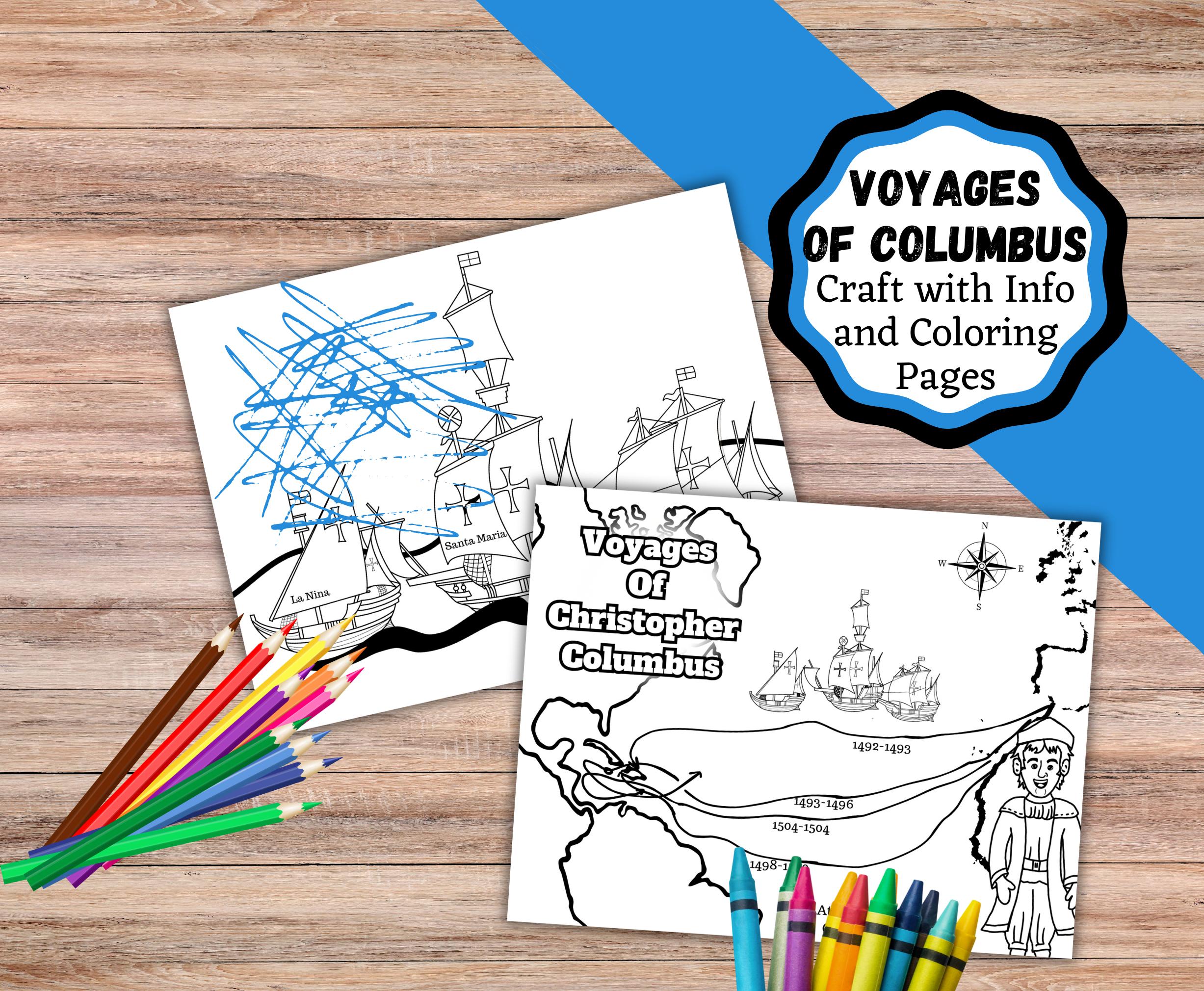Columbus Day Kids Craft With Info Page and Coloring Page. Columbus Day ...