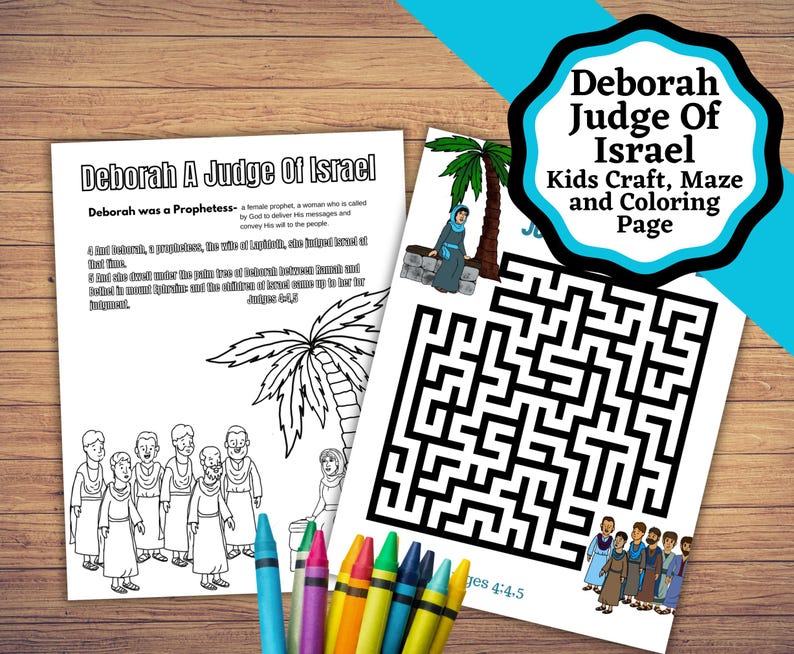 Printable Kids Bible Craft About Deborah the Judge of Israel. Bible ...