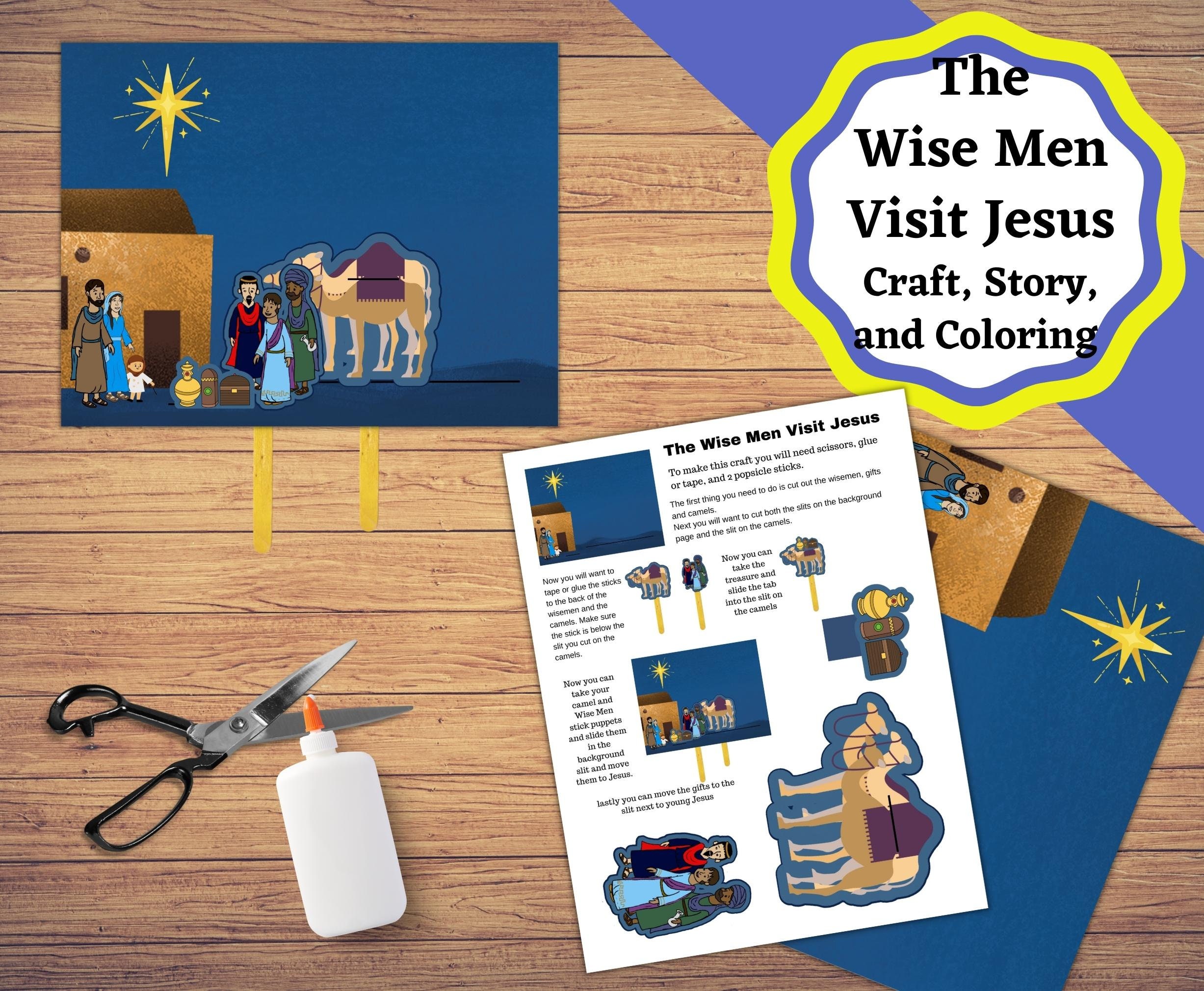 Printable Wise Men Visiting Jesus, Crafts, Story, Activity, and ...