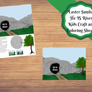 Easter Sunday Printable, He is Risen Kids Craft/activity and Coloring ...
