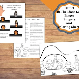Daniel in the Lions Den, Printable Finger Puppets and Coloring Sheet ...