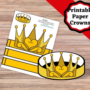 Printable Paper Crowns, Printable Crown or Royalty Craft for Kids ...
