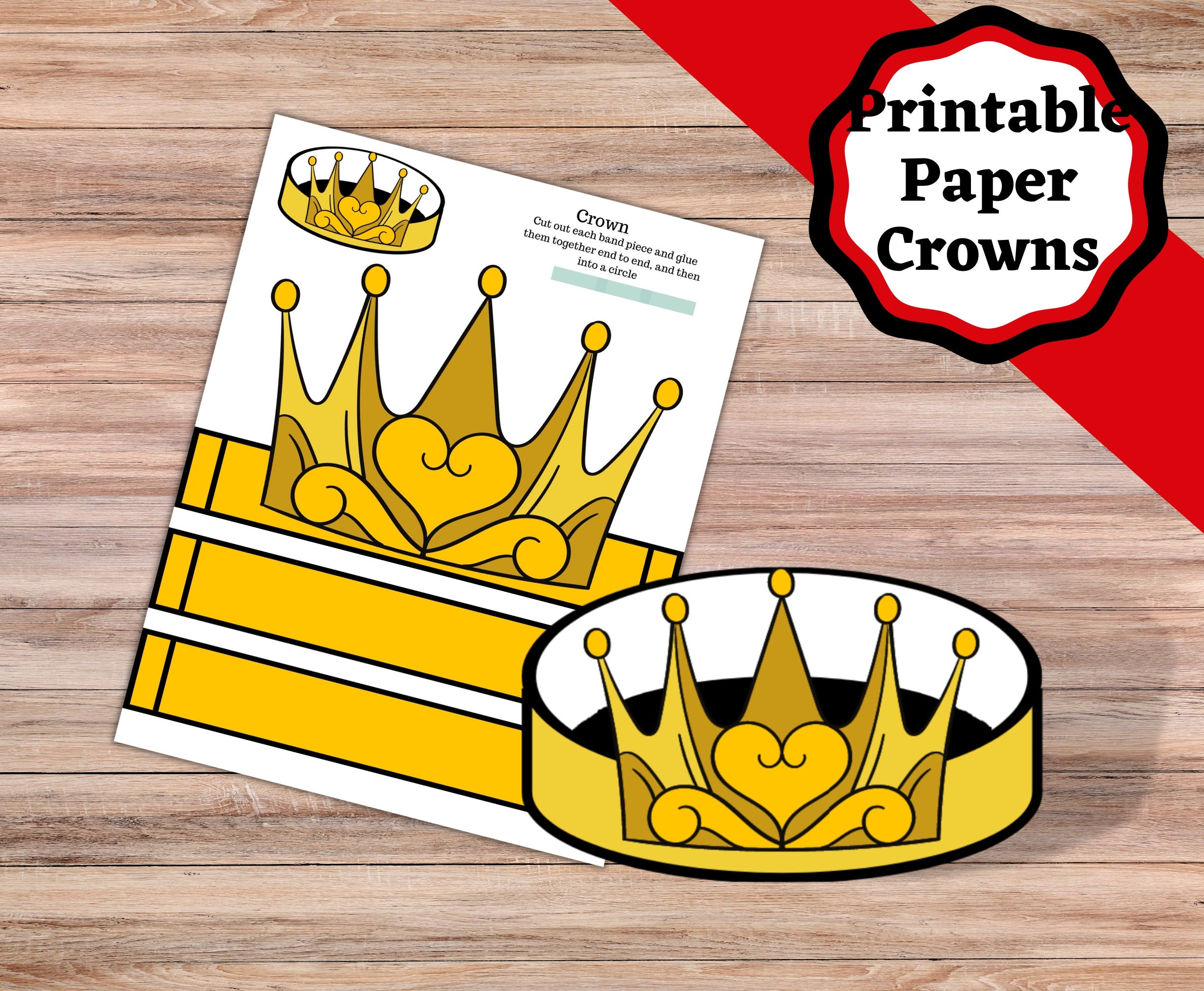 Printable Paper Crowns, Printable Crown or Royalty Craft for Kids ...
