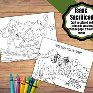Printable Activity Set for Isaac Sacrificed, Colored and Colorable ...