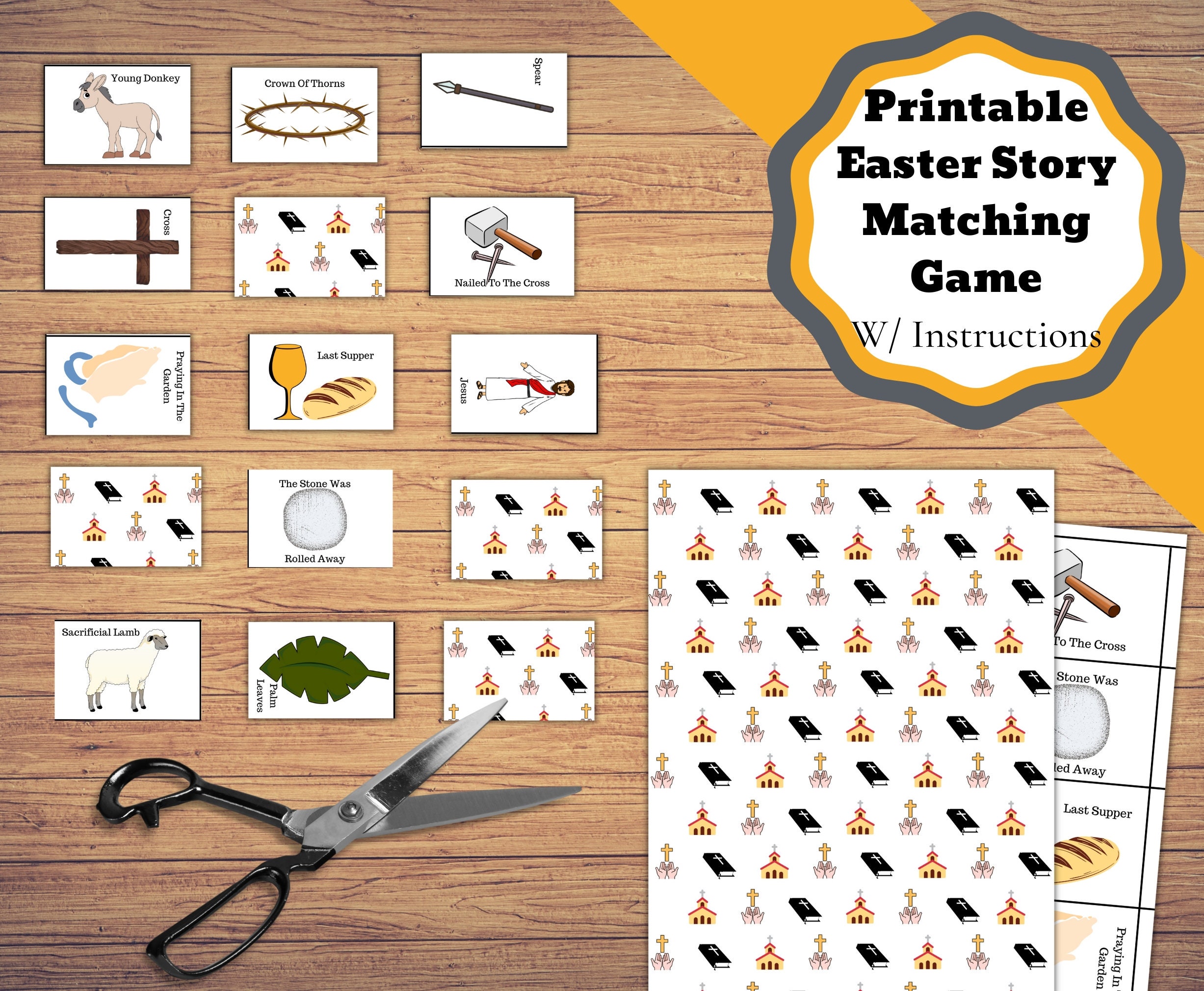 Printable Easter Story Matching Game. Teaching the Story of Jesus ...