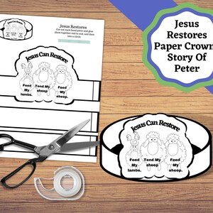 Printable Jesus Restores Paper Crowns Craft, the Story of Peter Paper ...