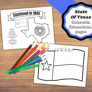 Texas State Printable Coloring and Worksheets, Learn About Texas, Texas ...
