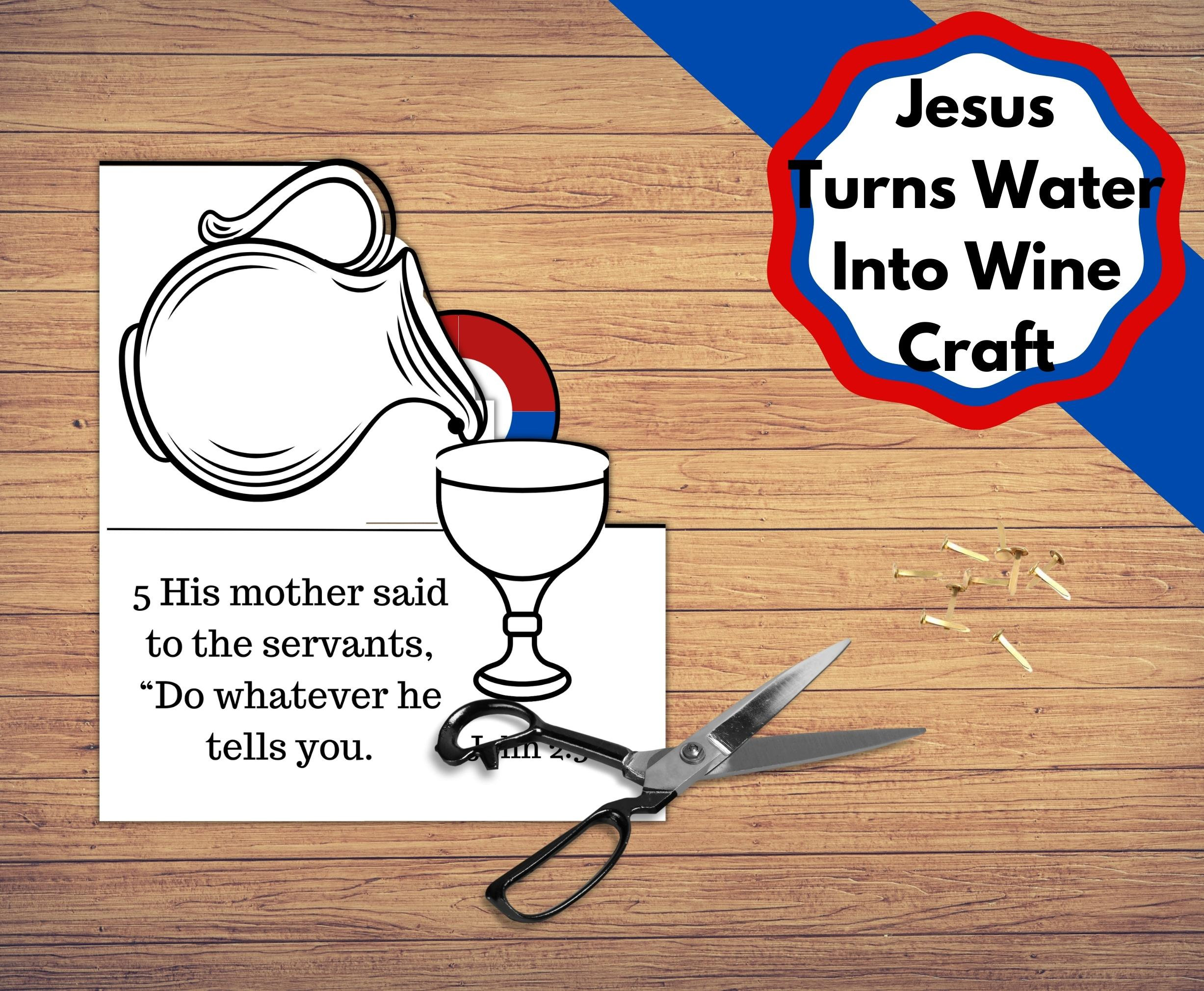 Printable Pitcher Pouring Jesus Into Wine Coloring Craft, Colorable ...