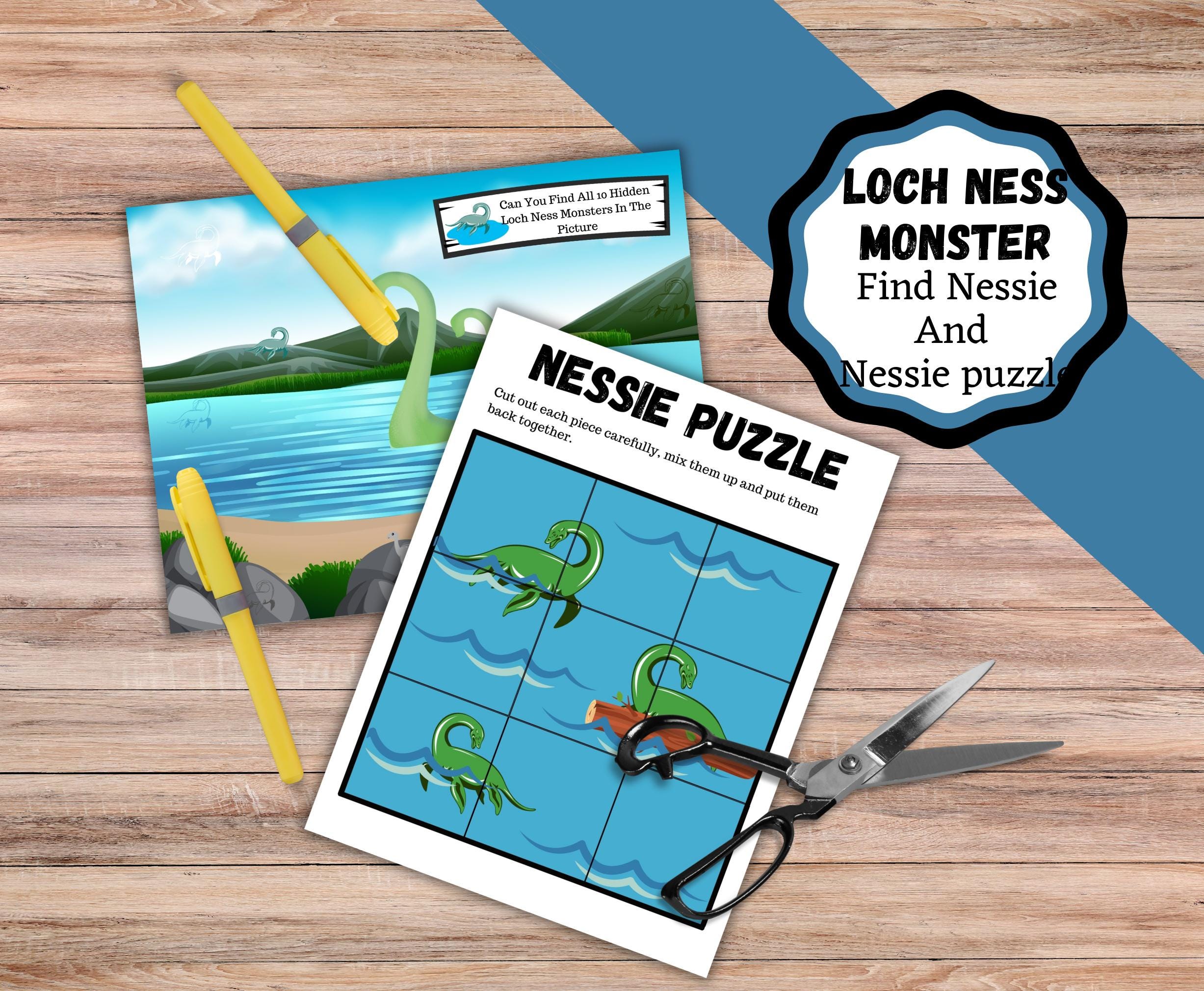 Loch Ness Monster Printable Games, Find the Hidden Nessie, and a Cut a ...