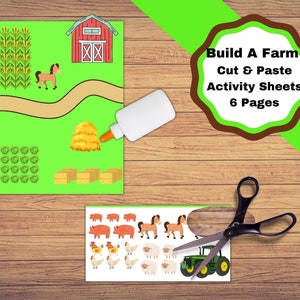 Build a Farm, Printable Cut and Paste Pages to Create a Farm. - Etsy