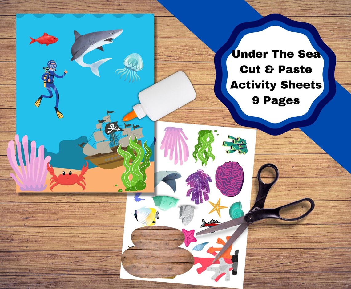 Printable Under the Sea Cut and Paste Activity for Kids - Etsy