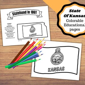 Kansas State Printable Coloring and Worksheets, Learn About Kansas ...