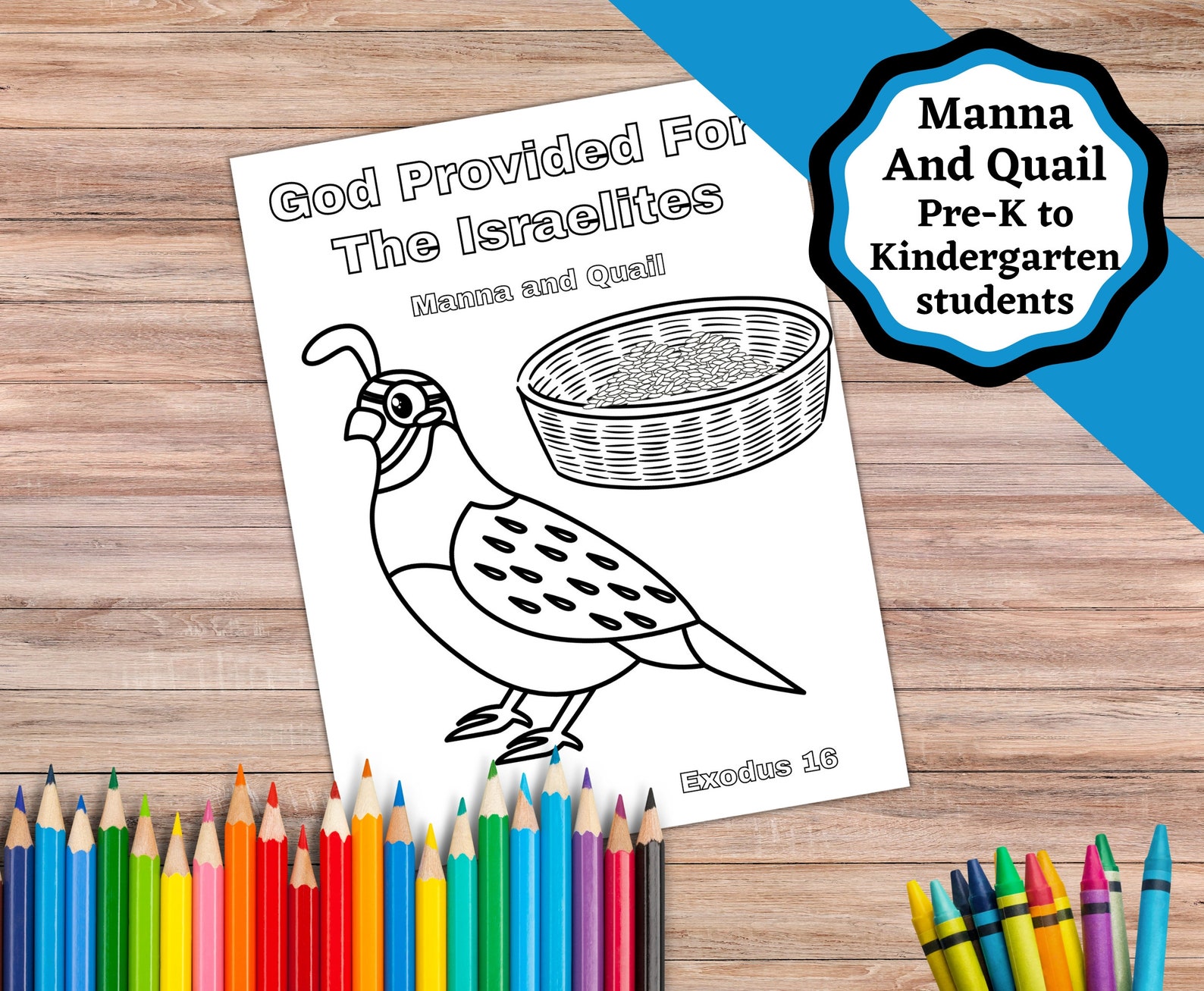 Manna From Heaven and Quail Young Kids Craft. Printable Craft and ...