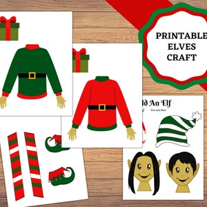 Build an Elf, Printable Christmas Elves Craft. Christmas Elves With ...